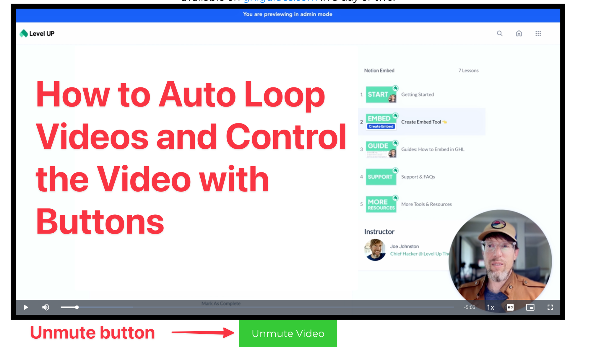 Customizing High Level Hosted Video Player